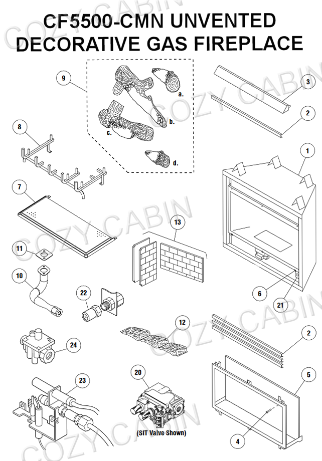 Superior Standard Series Unvented Decorative Natural Gas Fireplace with ...
