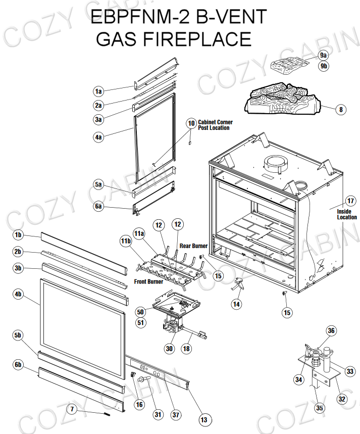 Elite Series B-Vent Multi-Open Natural Gas Fireplace with Millivolt ...