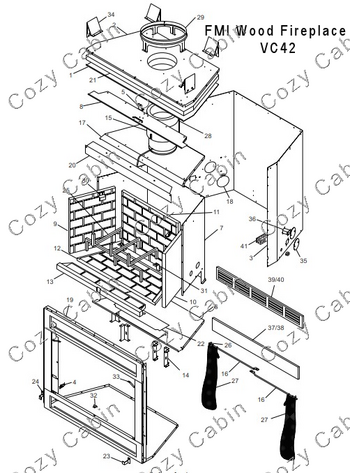 FMI Wood Burning Fireplace with Traditional Refractory (VC42) (VC42 ...