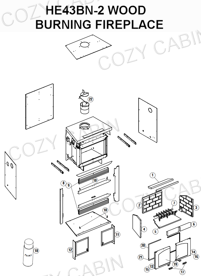 Security Chimneys International Wood Burning Fireplace with Brushed ...
