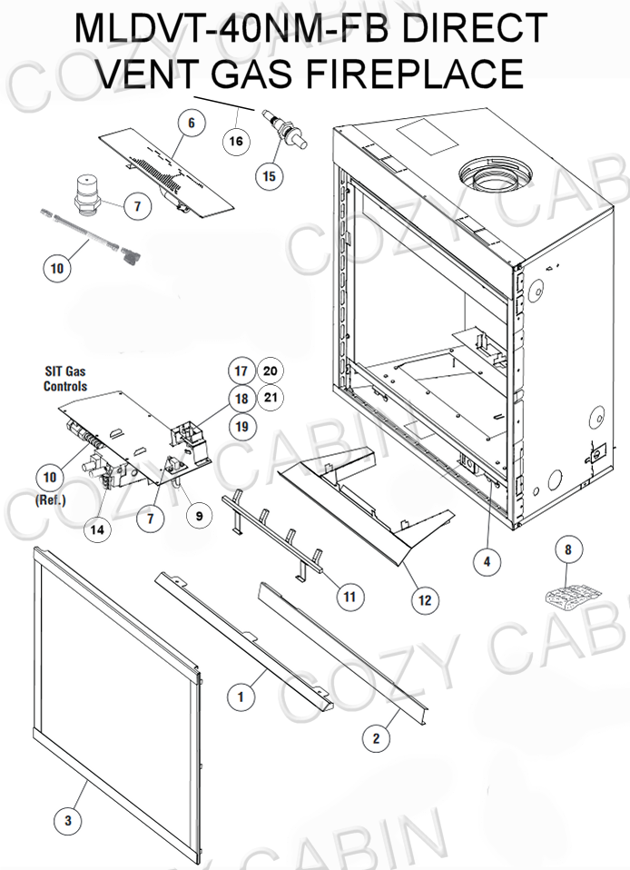 Merit Series Direct Vent Natural Gas Fireplace with Millivolt Ignition ...