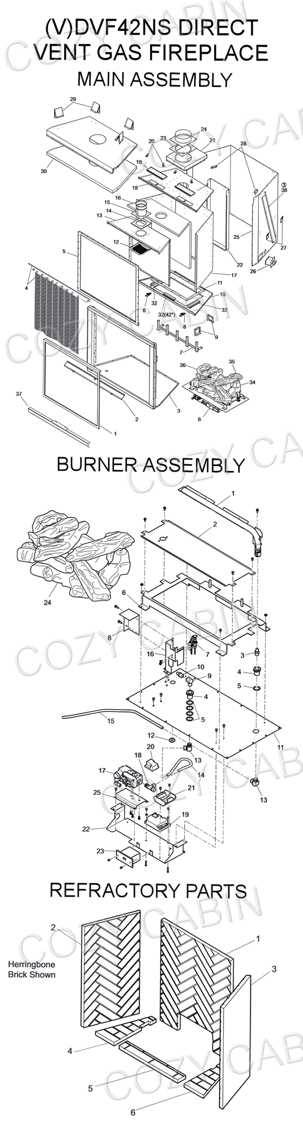 FMI Sentinel Direct Vent Natural Gas Fireplace Standard Red ((V)DVF42NS ...
