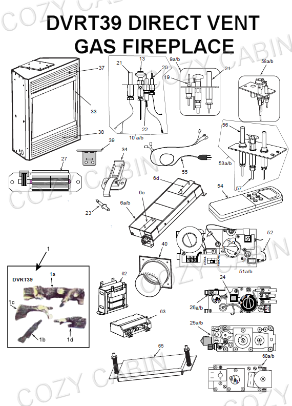 Majestic Direct Vent Gas Fireplace (DVRT39) (DVRT39) Cozy Cabin Stove ...