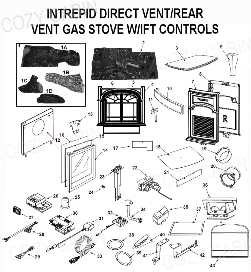 Intrepid Direct/Rear Vent Gas Stove with IFT Controls (INDVR-IFT ...