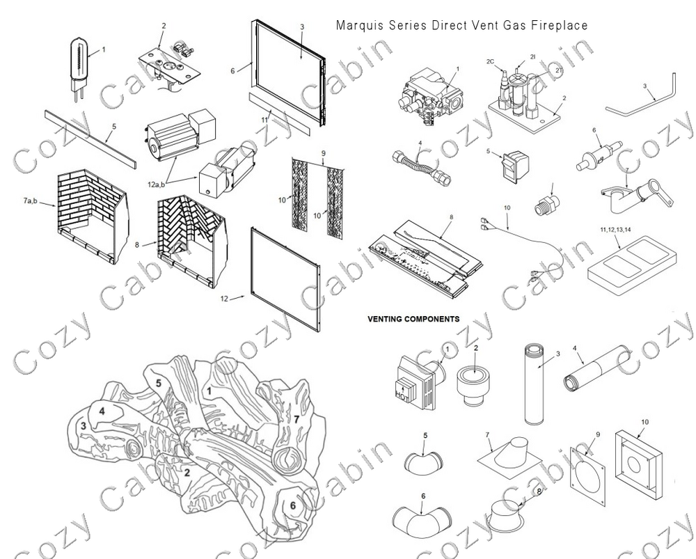 Majestic Marquis 44 Direct Vent Propane Gas Fireplace with Standing ...
