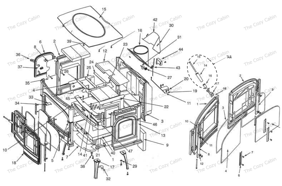 Madison Wood Stove (1650-1655) (1650-1655) Cozy Cabin Stove & Fireplace