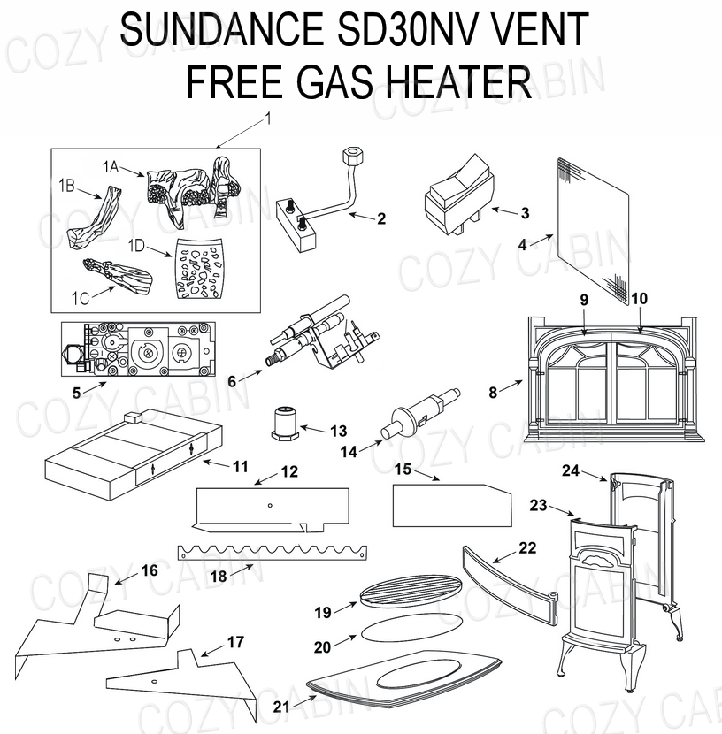 MONESSEN SUNDANCE VENT FREE NATURAL GAS HEATER (SD30NV) (SD30NV) Cozy ...