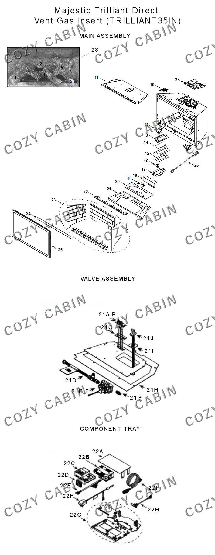 Majestic Trilliant Direct Vent Gas Insert (TRILLIANT35IN ...