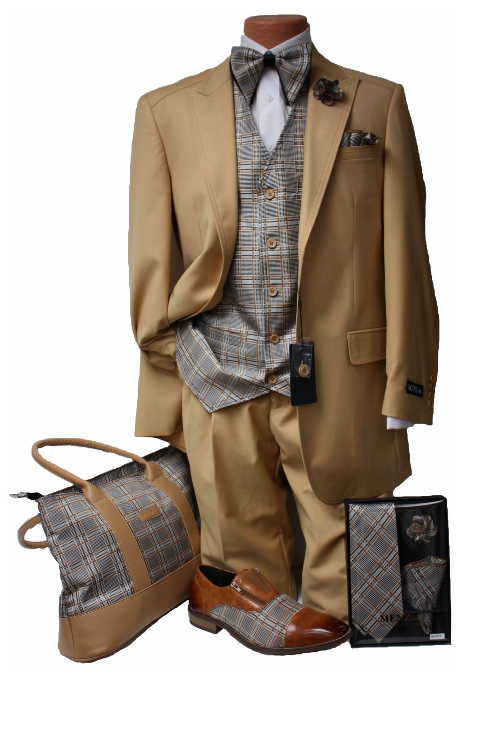 Classic 19-999 Suit -Goldish Tan (CL19-999goldishtan) Menz Fashion