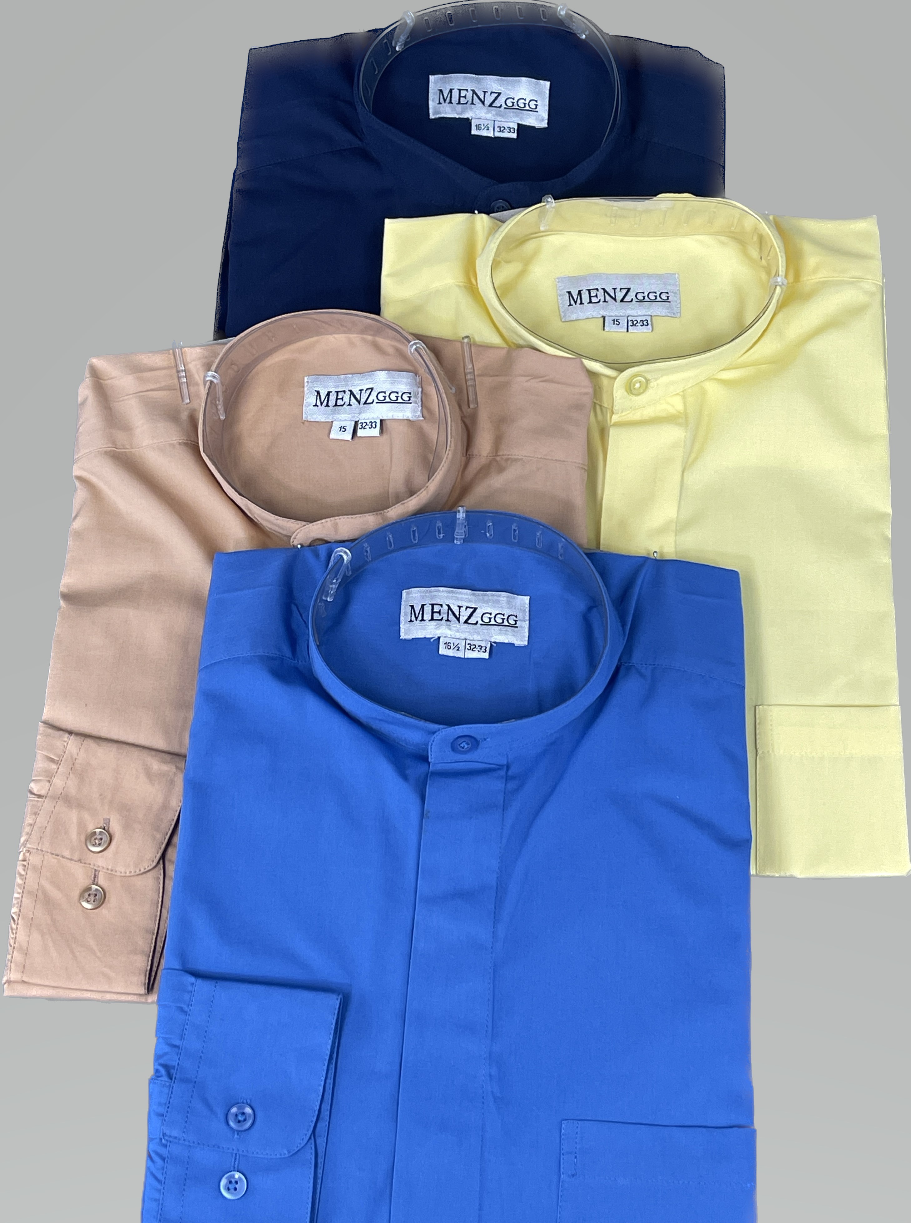 Non-Collar Convertible Shirt-Blue (NCCS-Blue) Menz Fashion