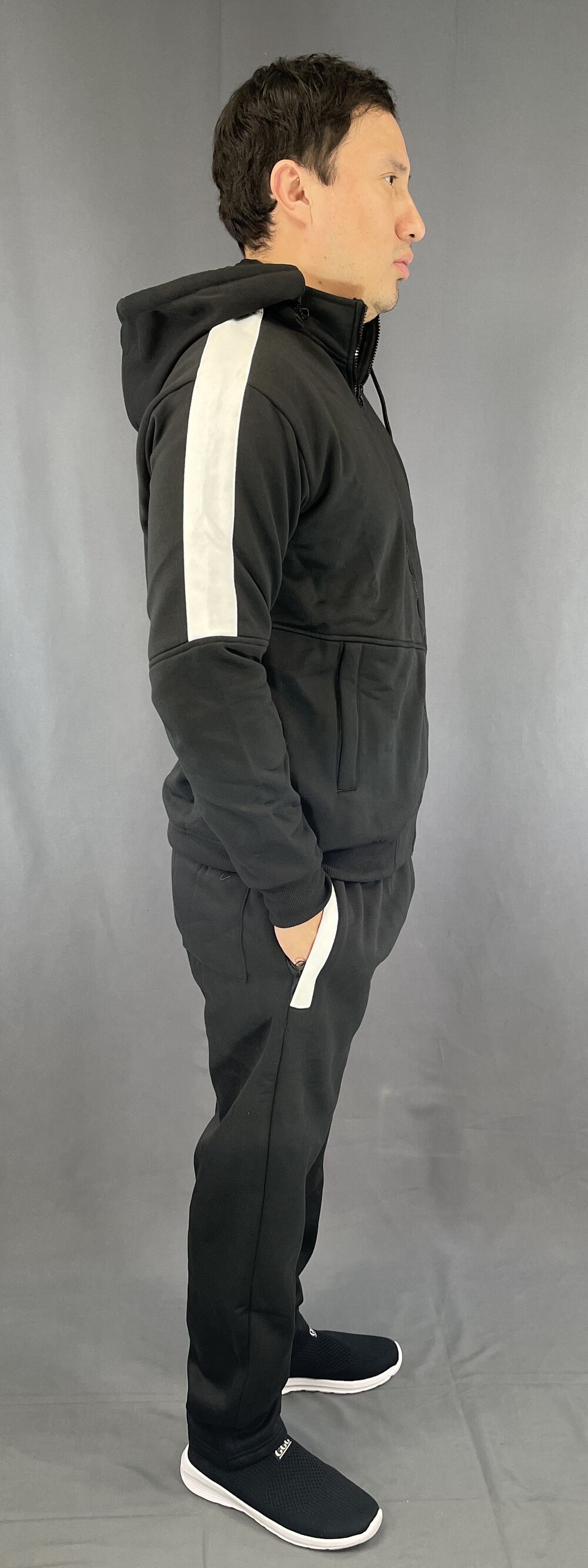 Track Suit Blk/Wht (TRS-BLKWHT) Menz Fashion