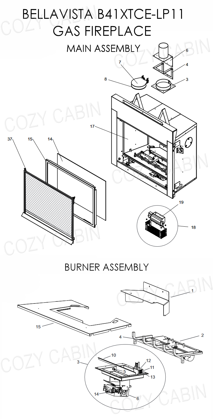 Bellavista LP Gas Fireplace (B41XTCE-LP11) (B41XTCE-LP11) Cozy Cabin ...