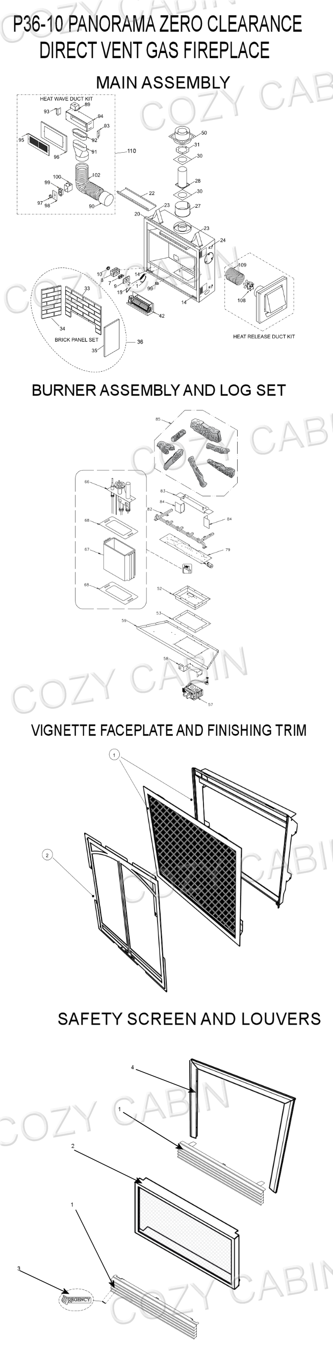 Panorama Zero Clearance Direct Vent Gas Fireplace (P36-10) (P36-10 ...