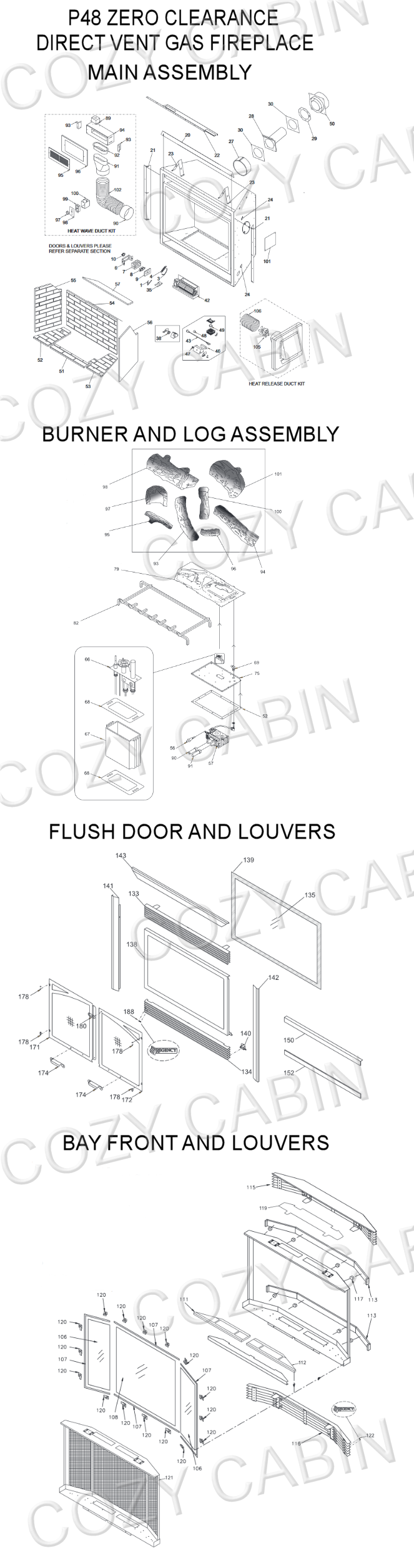 Panorama Zero Clearance Direct Vent Gas Fireplace (P48) (P48) Cozy ...