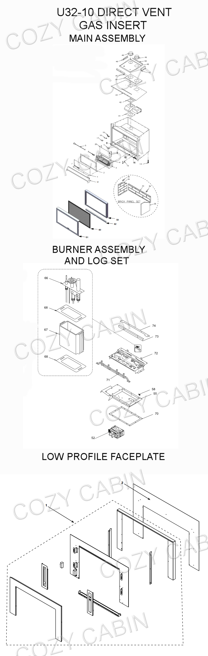 Energy Direct Vent Gas Insert (U32-10) (U32-10) Cozy Cabin Regency ...