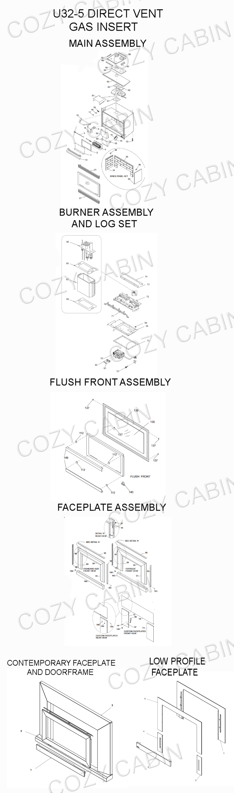 Energy Direct Vent Gas Insert (U32-5) (U32-5) Cozy Cabin Regency Parts ...
